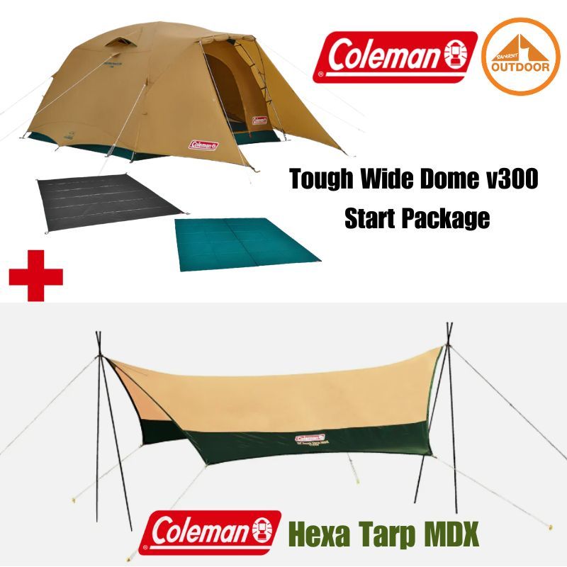Coleman Tough Wide Dome V300 Start Package + Coleman Hexa Tarp MDX ชุด ...