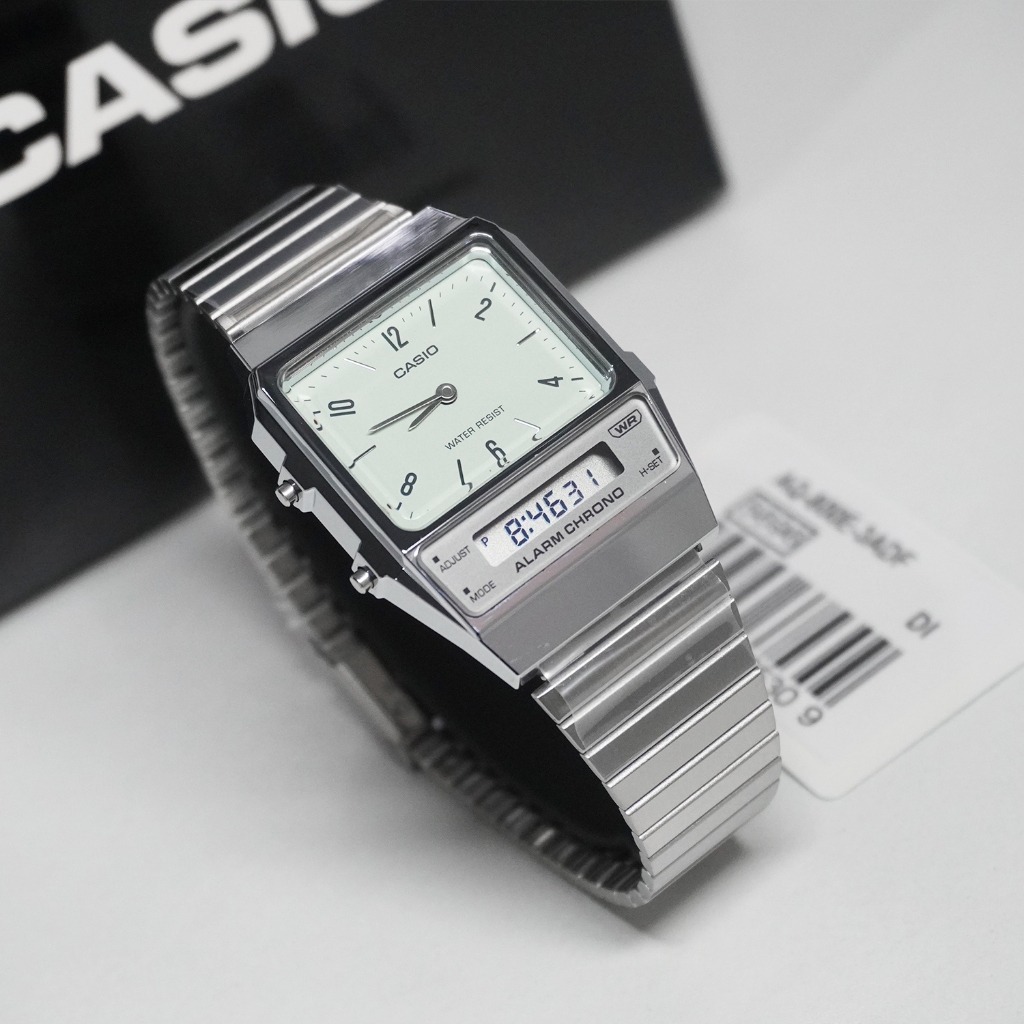 Casio Standard นาฬิกาข้อมือผู้ชาย สายสเตนเลสสตีล รุ่น AQ-800,AQ-800E,AQ-800EB (AQ-800E-3A,AQ ...
