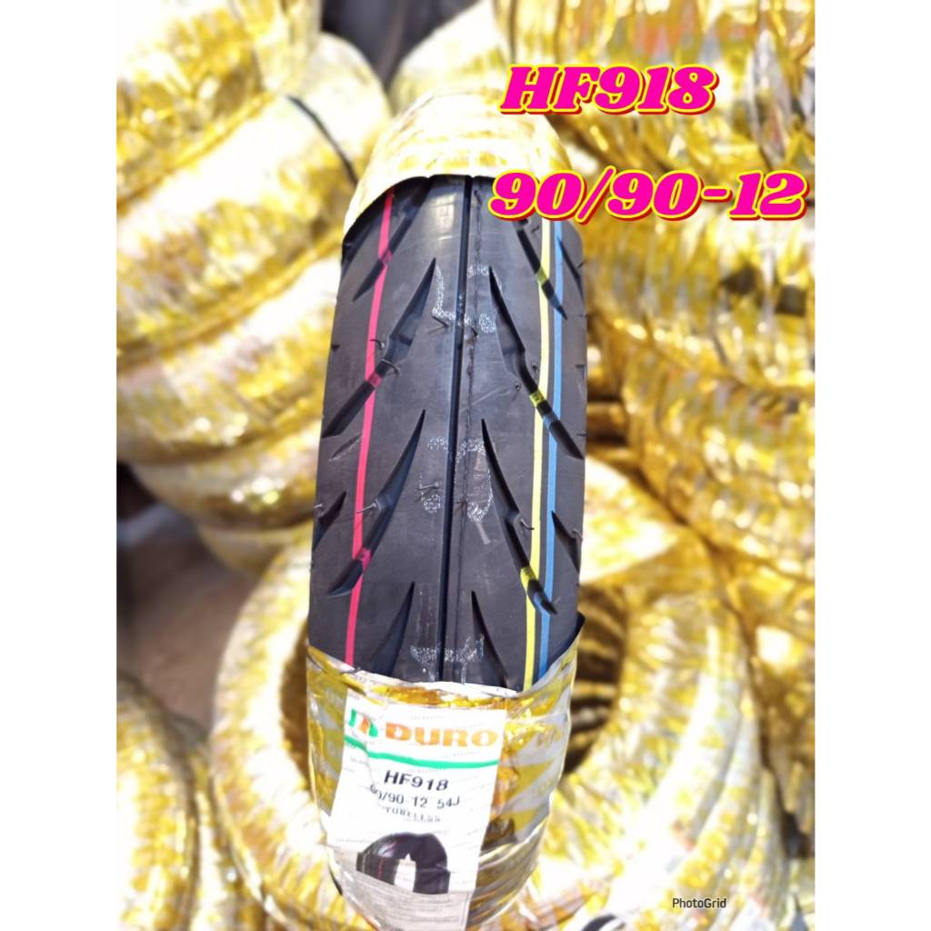 ยางนอก DURO HF918ขนาด 90/90-12 (TL) แบบไม่ใช้ยางใน | Shopee Thailand