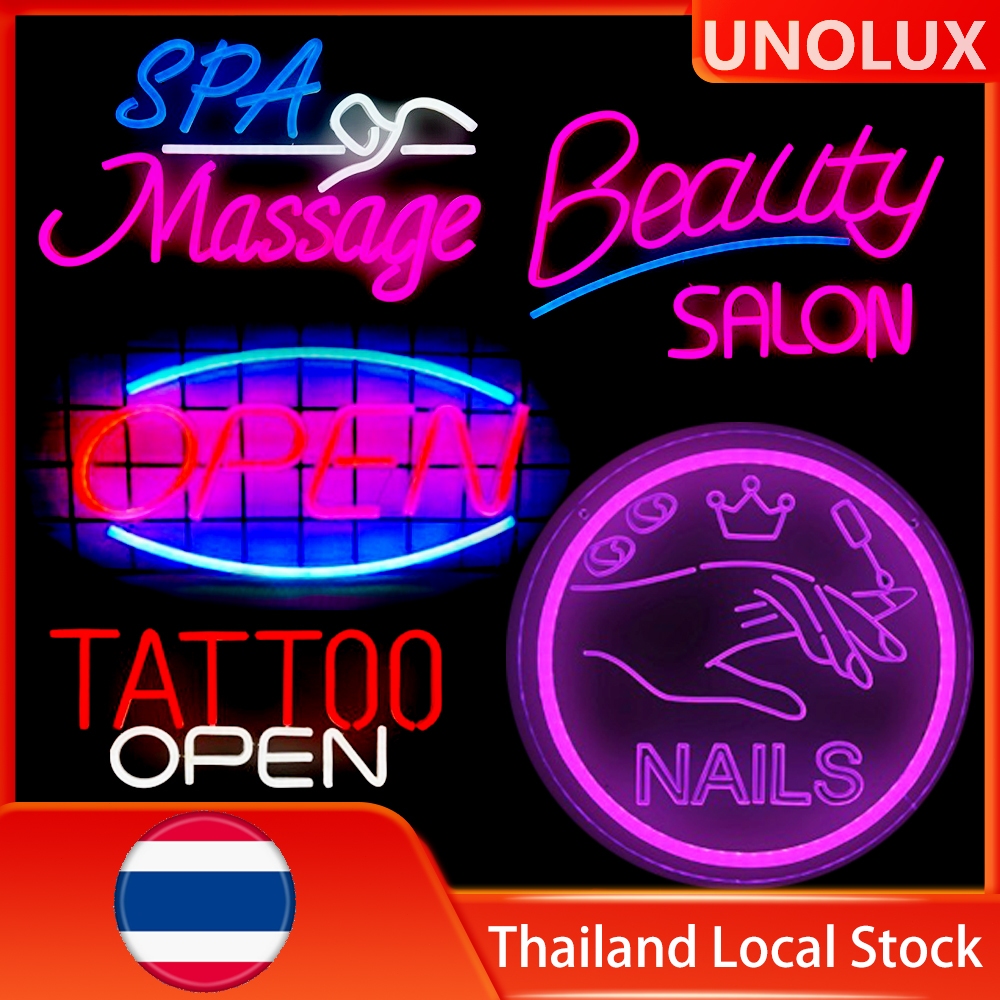 UNOLUX Spa Massage Beauty Salon เล็บ Tattoo ไฟนีออนการโฆษณาสัญญาณไฟขึ้น ...
