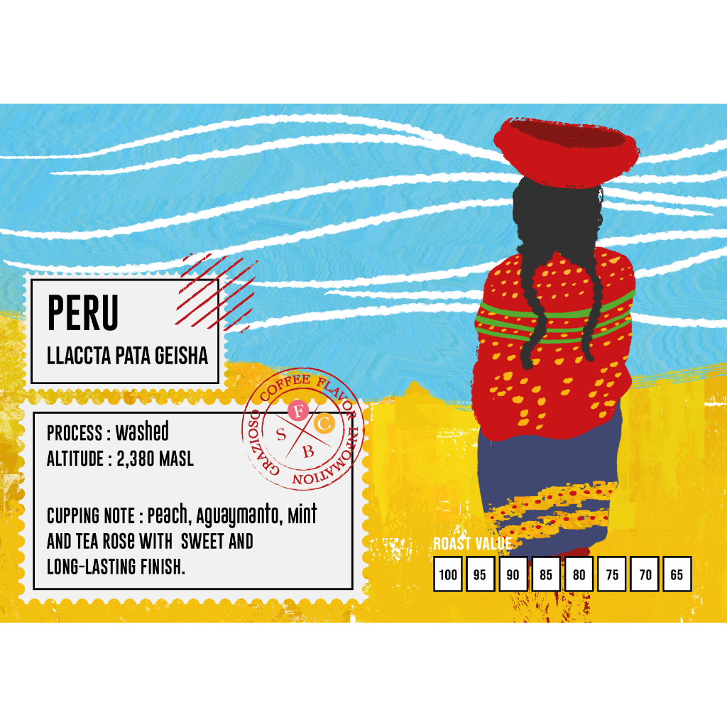 เมล็ดกาแฟคั่ว PERU LLACCTA PATA GEISHA 100กรัม (ก่อนกดสั่งสินค้าให้ ...