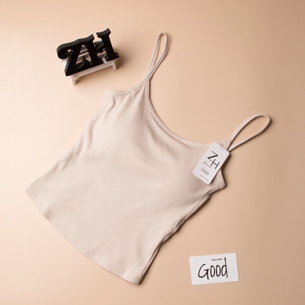 zh-forever.3332 เสื้อสายเดี่ยวผ้าฝ้าย บราสายเดี่ยวฟองน้ำในตัว | Shopee ...