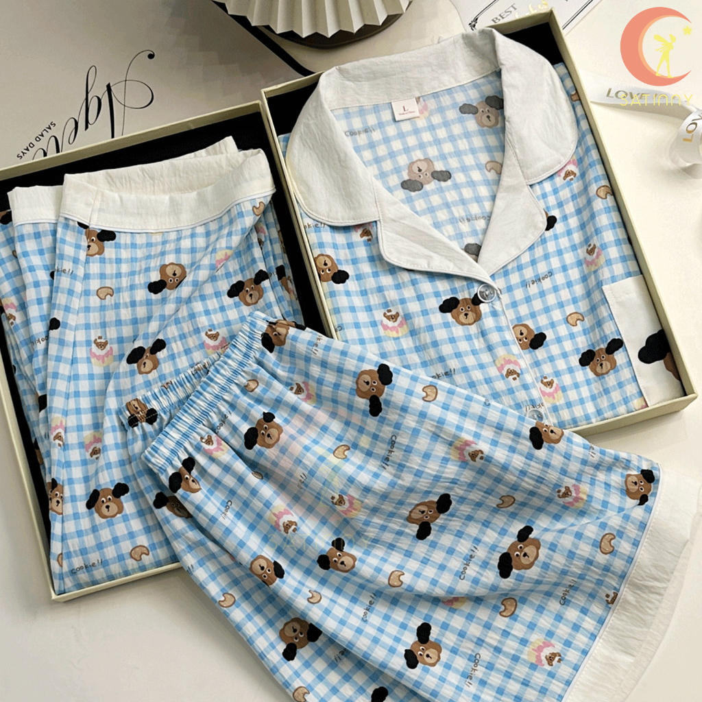 ชุดนอนเซ็ต3ชิ้นsatinny สไตล์เจ้าหญิง ใส่ระบายอากาศ ผ้าฝ้ายแฟชั่นเทรน ...