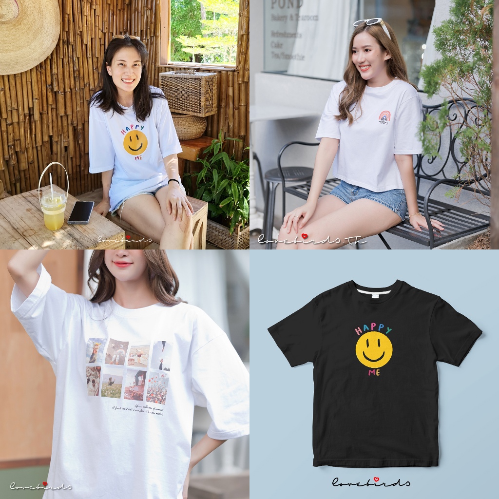 HAPPY Collection Tees by lovebirds | Shopee Thailand