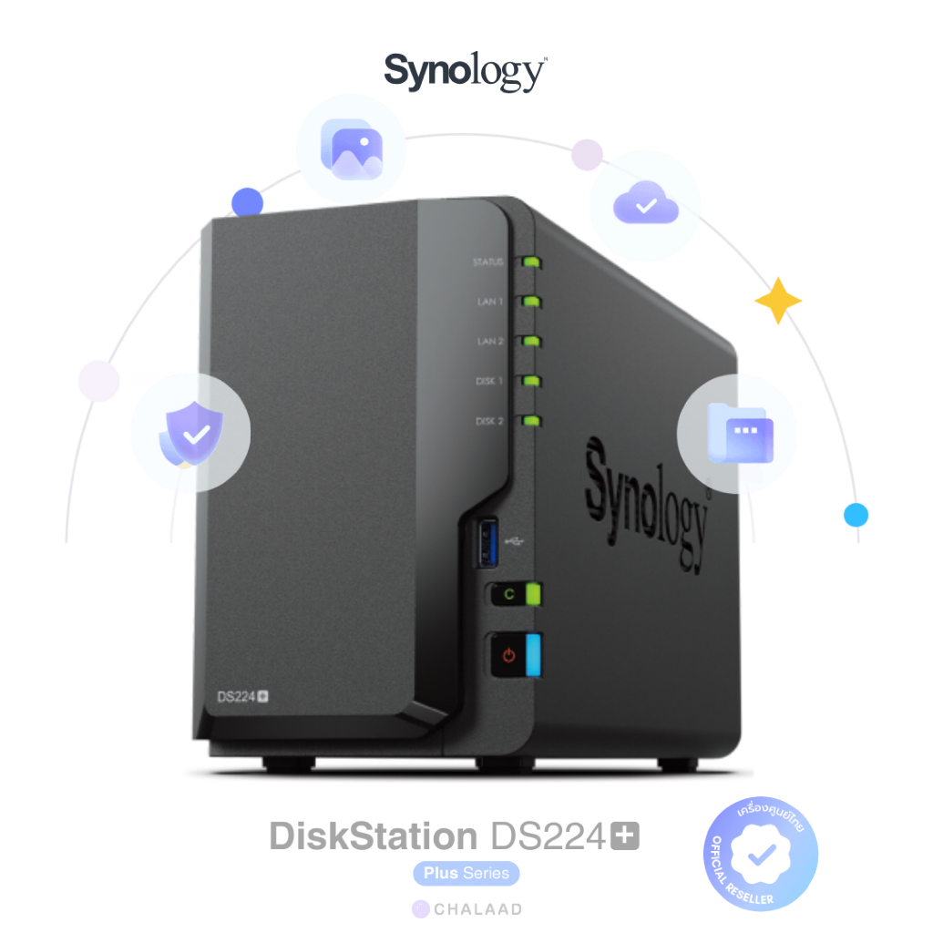 Synology DiskStation DS224+ 2-Bay NAS อุปกรณ์เก็บข้อมูลคลาวด์ส่วนตัว ...