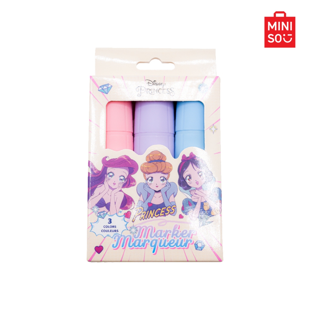 MINISO ปากกามาร์กเกอร์ เซท 3 ชิ้น Disney Manga Princess Collection ...