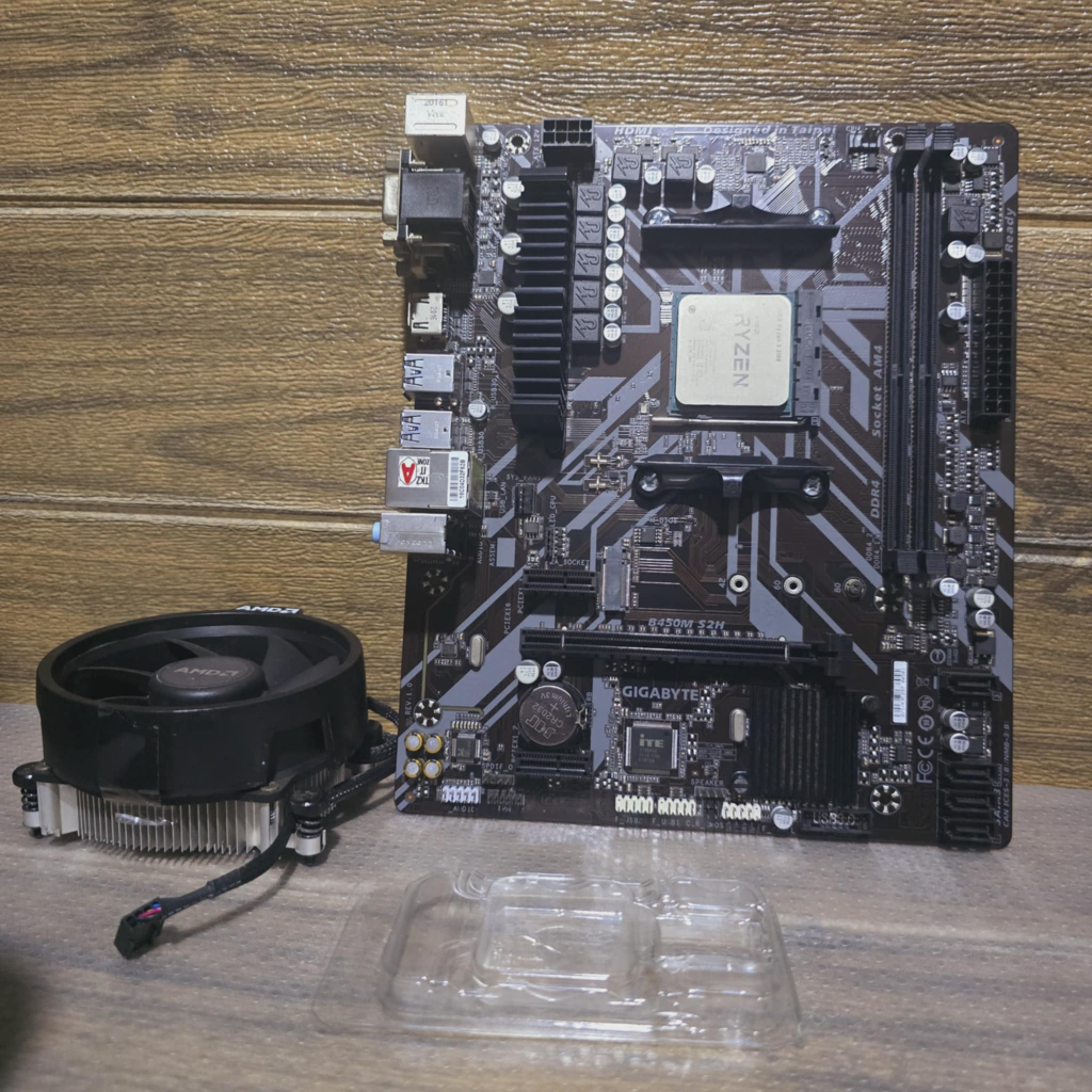 CPU (ซีพียู) AMD RYZEN 3 3100 4C/8T + GIGABYTE B450M S2H (AM4) มือ2 ...