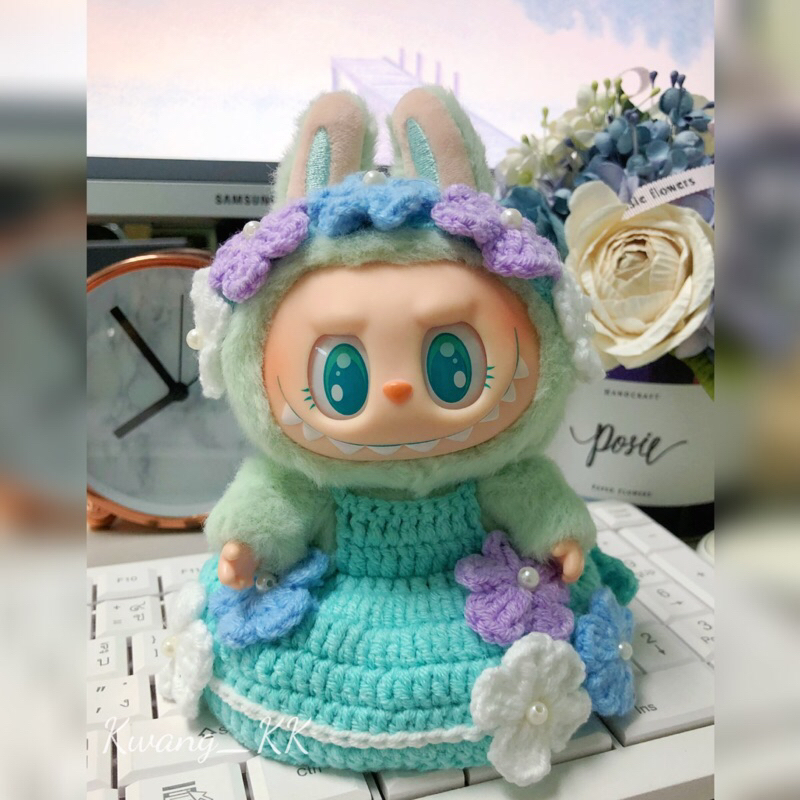 ชุดไหมพรมลาบูบู้ Labubu V1-2 Flowers bloom-Mint | Shopee Thailand