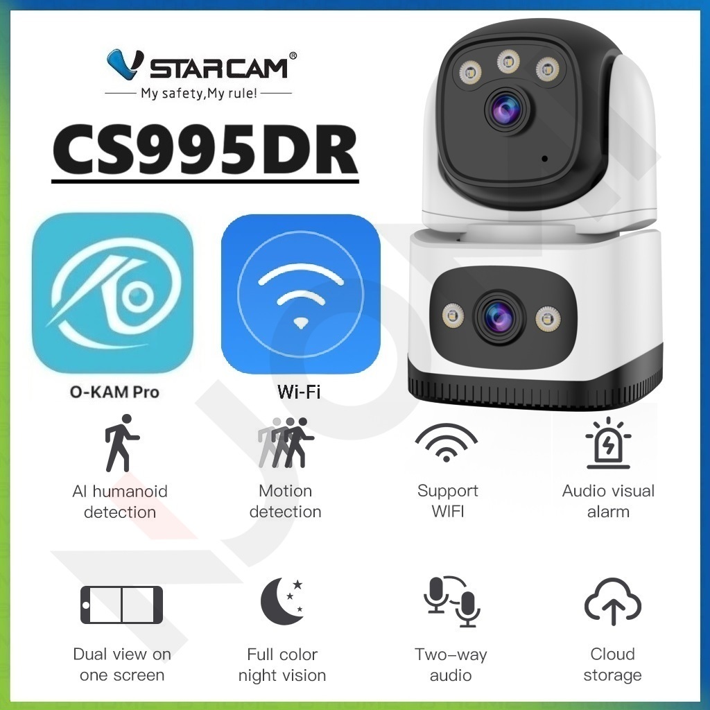 VSTARCAM CS995DR SUPER HD 1296p 3.0MegaPixel iP Camera WiFi กล้องวงจรปิดไร้สาย เลนส์กล้องคู่ พูด ...
