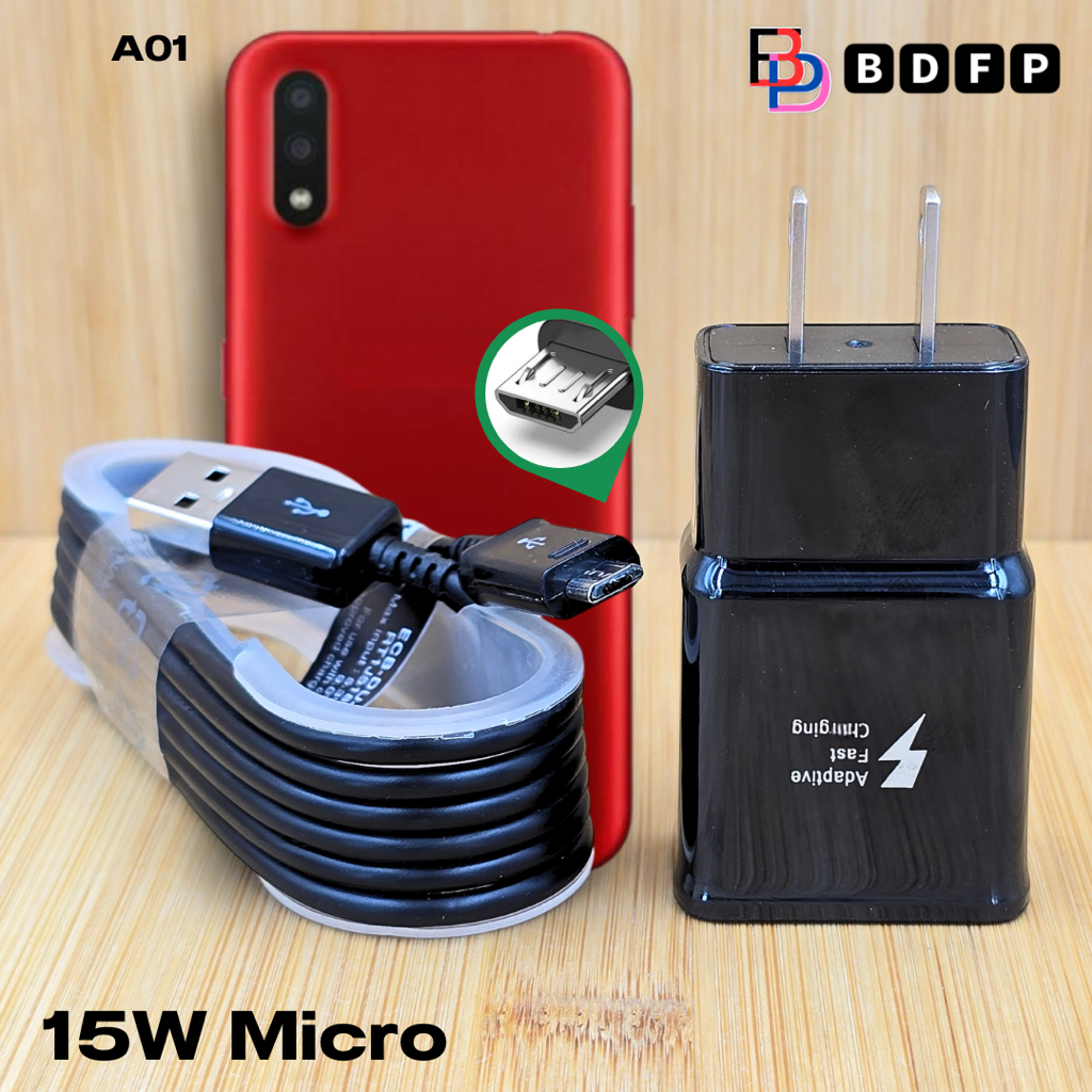 ชุดที่ชาร์จ 15W Micro BDFP เหมาะกับ Samsung ซัมซุง A01 ชาร์จด่วนไวรวดเร็ว สายชาร์จ ไมโคร 2A 1.2 ...