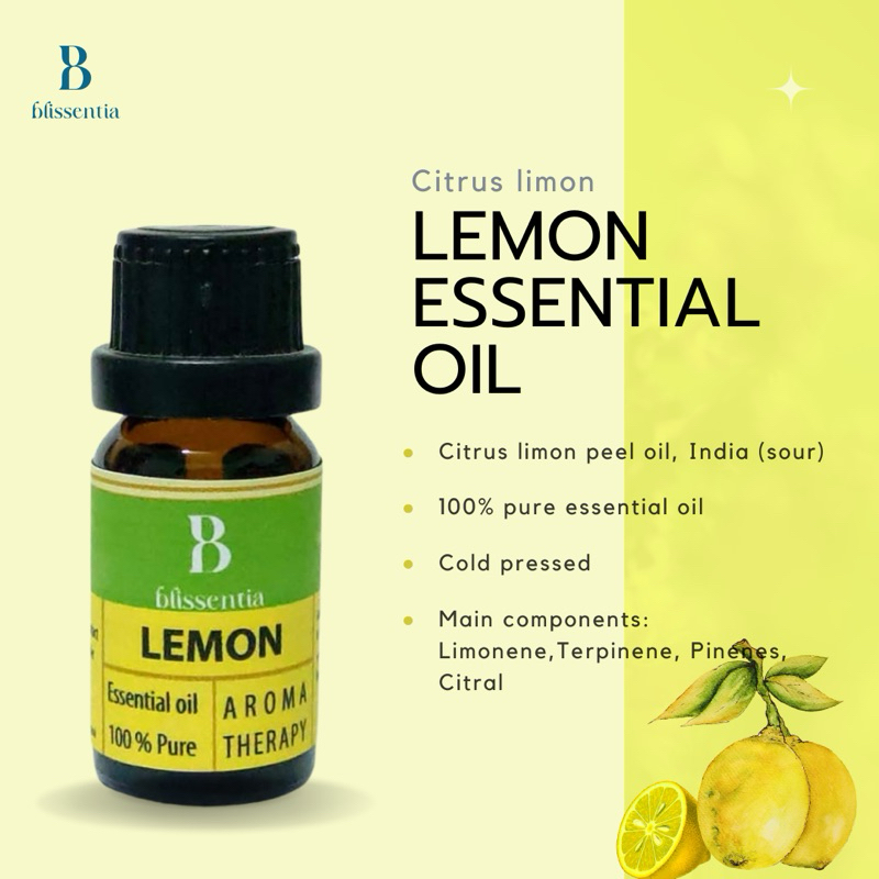 Blissentia - Pure Lemon essential oil น้ำมันหอมระเหยมะนาวเหลือง 100% ...