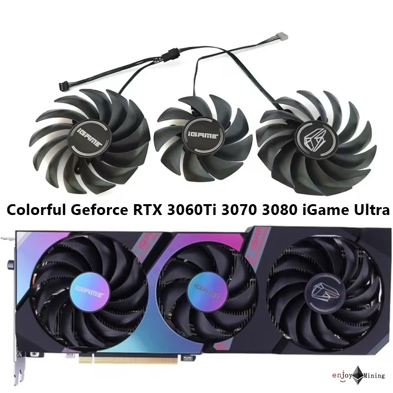 พัดลมการ์ดจอ Colorful Geforce RTX 3060Ti 3070 3080 iGame Ultra OC ...