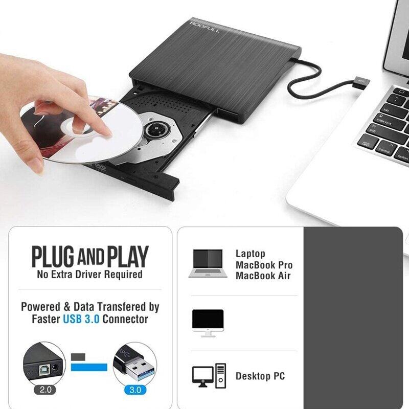 🔥 DVD External USB Slim DVD±RW External Drive ของแท้ USB 2.0/3.0 รองรับ ...