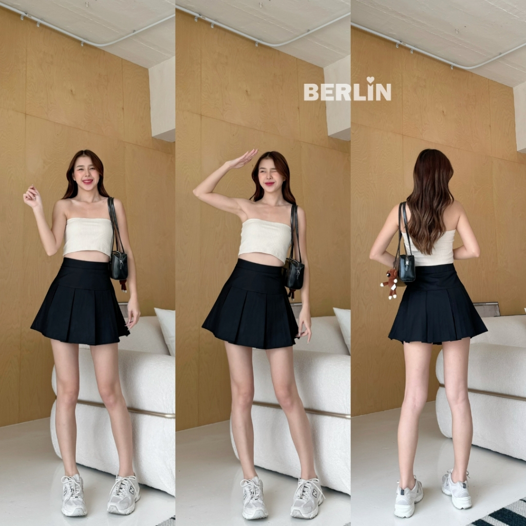 Berlin กระโปรงเทนนิส เอวสูง Skirts สีพื้น มีซับใน / No : S03 | Shopee Thailand