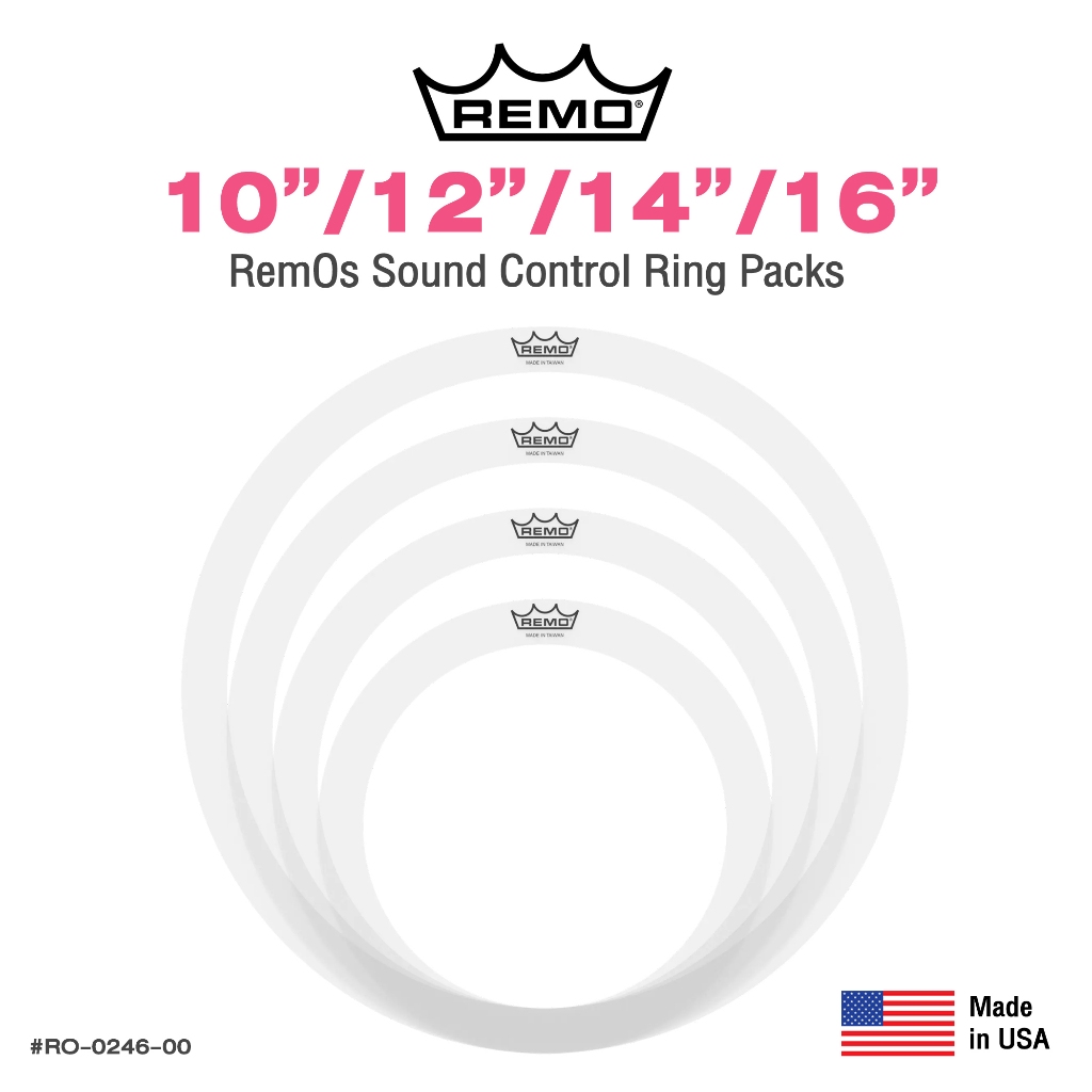 Remo® RO-0246-00 RemOs Sound Control Ring Packs 10"/12"/14"/16" วงแหวน ...