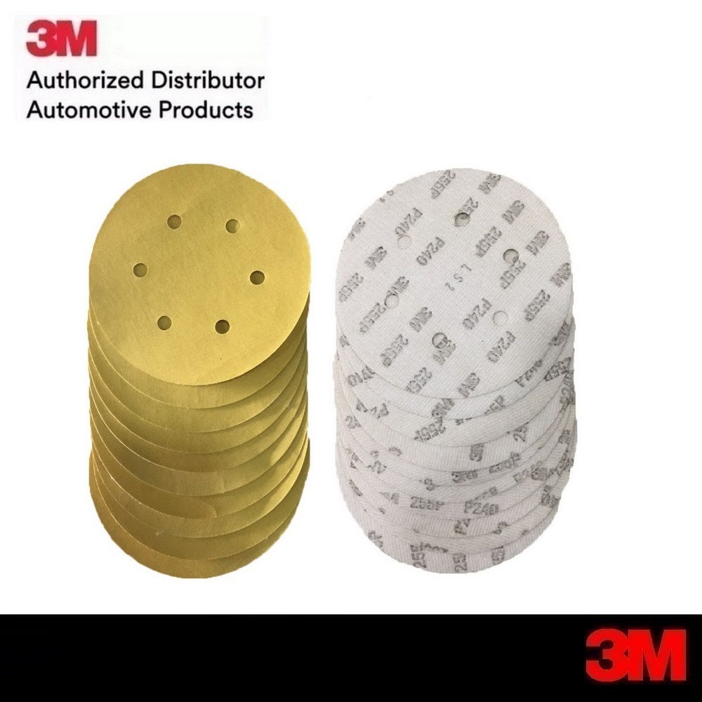 3M 255P Hookit (20 แผ่น) กระดาษทรายกลมขนาด 6นิ้ว (150มิล) 6รู เบอร์ 180 ...