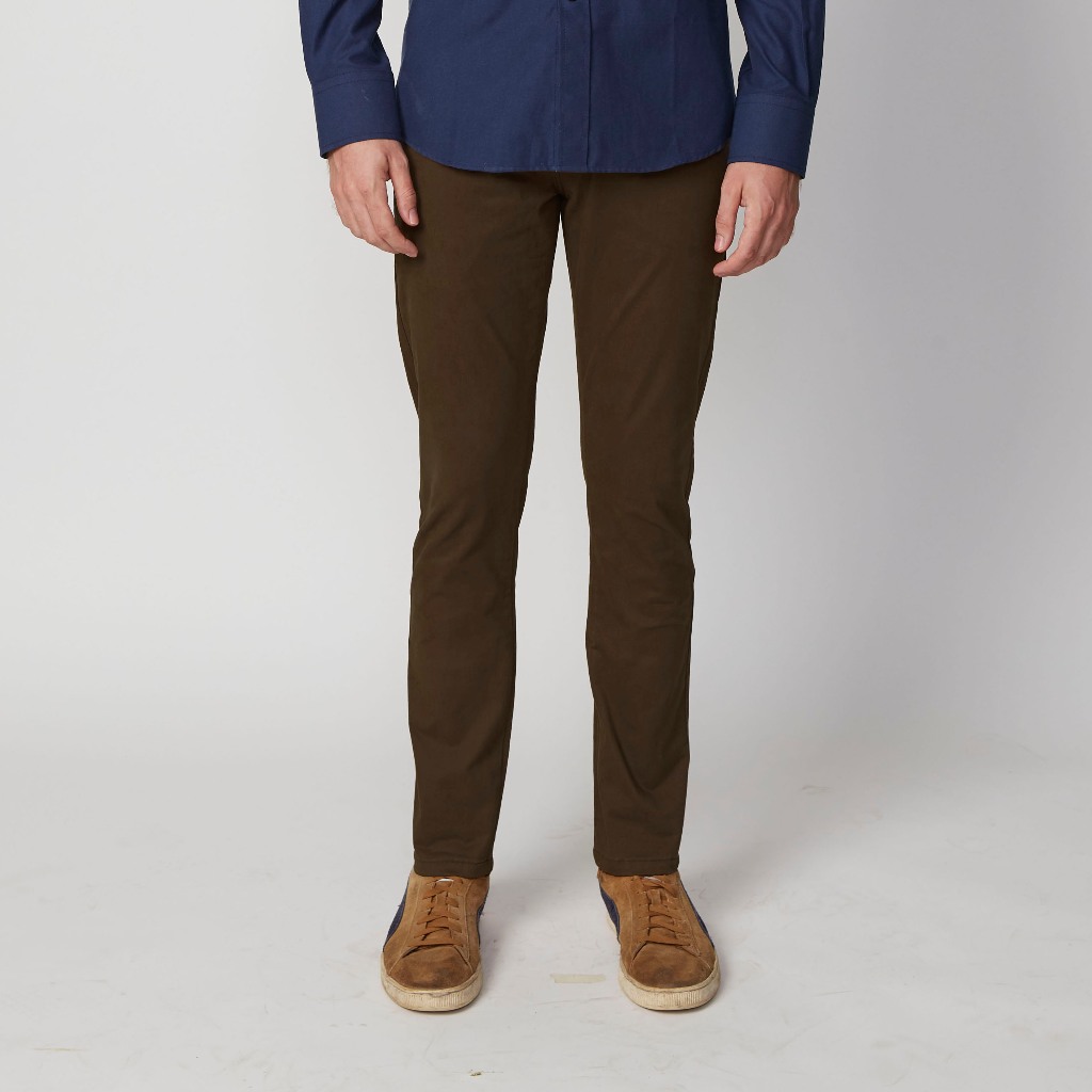 UrbanSNAPS CHINOS PANTS (สีน้ำตาล Darkbrown) เออร์เบิร์นสแน็ปซ์กางเกงชิโนขายาว | Shopee Thailand