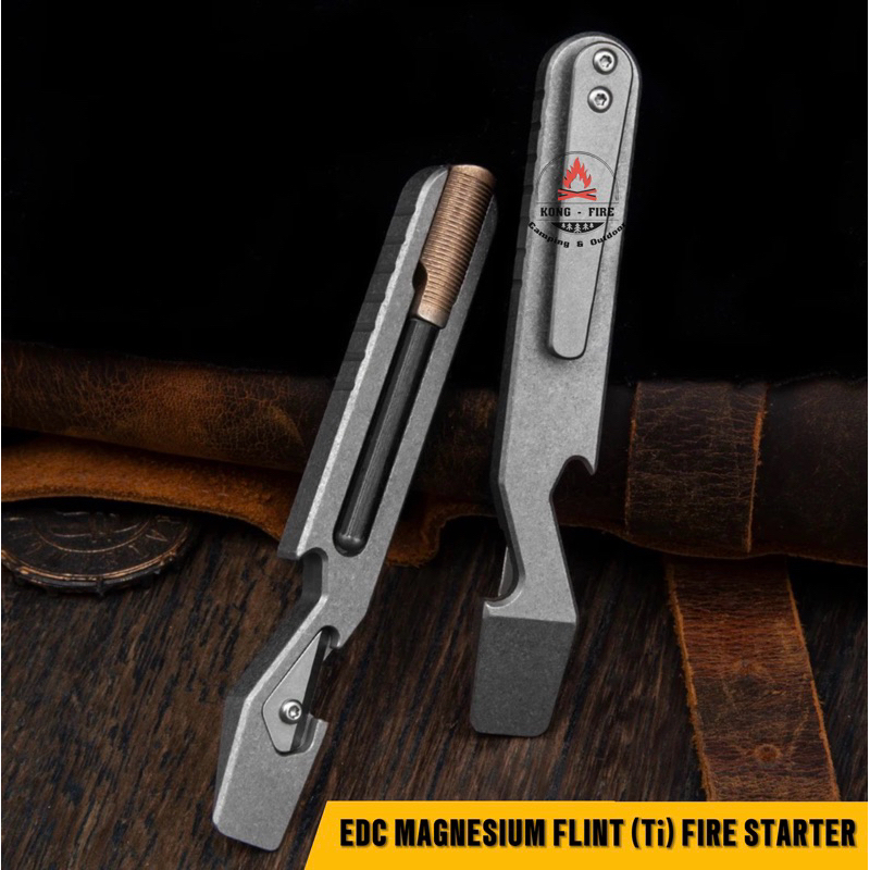 Edc titanium Magnesium Flint Fire Starter แท่งจุดไฟ | Shopee Thailand
