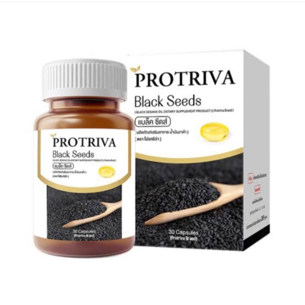 Protiva Black Seeds น้ำมัน งาดำ สกัดเย็น เซซามิน ปวดเข่า เสริมกระดูก 30 ...