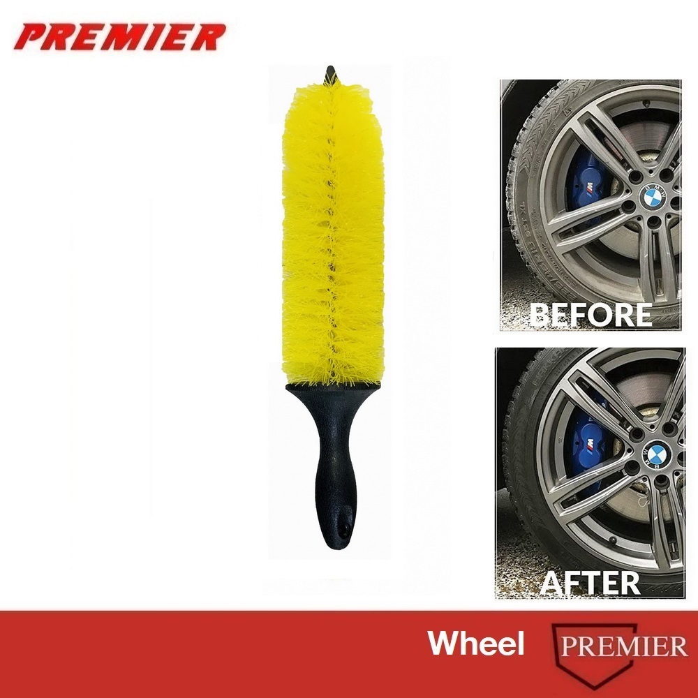 แปรงขัดล้อ สีเหลือง สำหรับขัดวงล้อรถยนต์ Universal Cone Wheel Brush ...