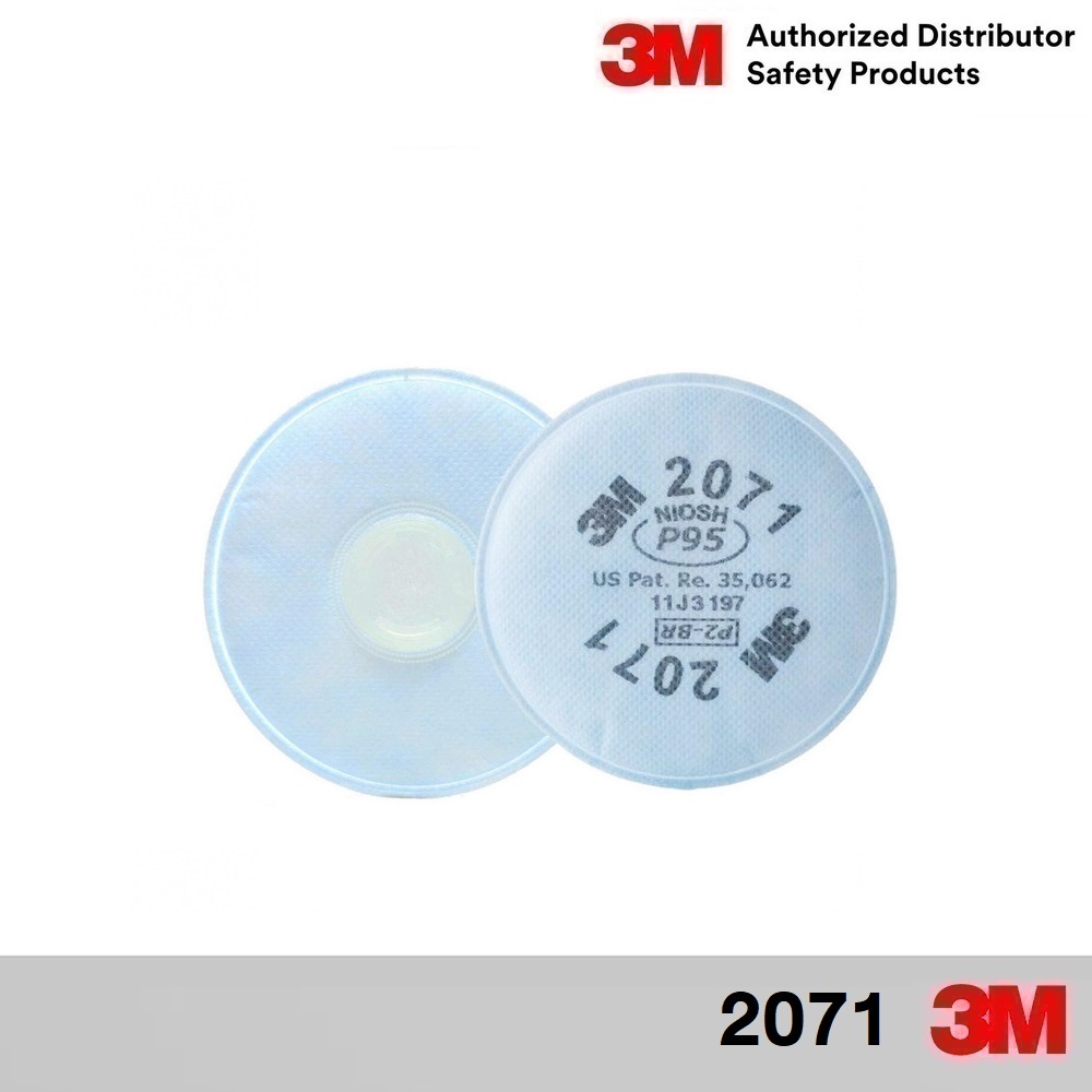 3M 2071 P95 แผ่นกรองฝุ่นละออง ขาว (แพ็ค2ชิ้น) P95 Filter/ Suitable for ...