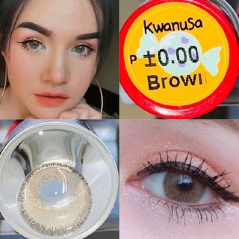 บิ๊กอาย คอนแทคเลนส์ รุ่น Kwanusa gray/ brown ฝาแดง ยี่ห้อ Pitchy lens | Shopee Thailand