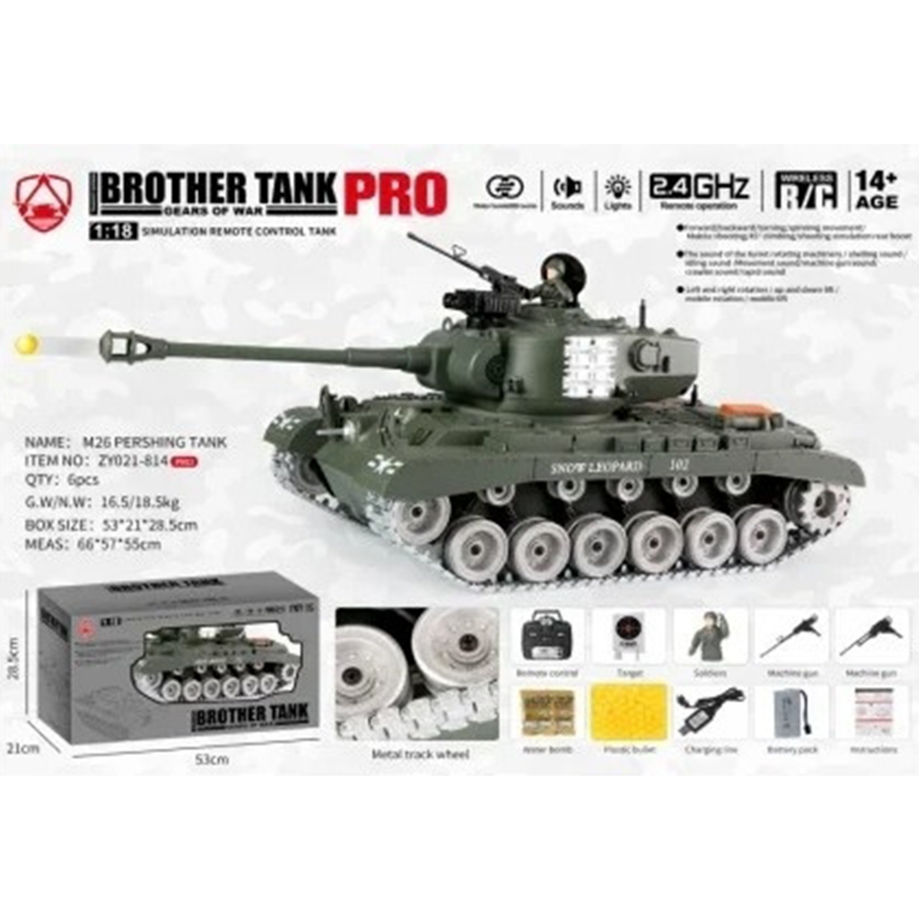รถถังบังคับ BATTLE TANK Us M26 Panxing Tank Car Rc รถบังคับวิทยุ รถทหาร ...