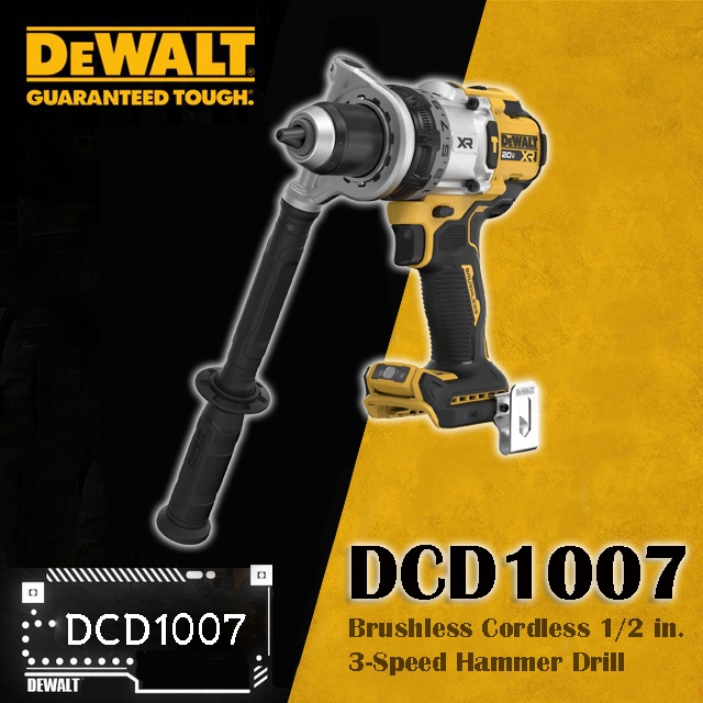 DeWALT DCD1007 สว่านกระแทกไร้สาย 3 speed (เครื่องเปล่า) DCD1007N ...