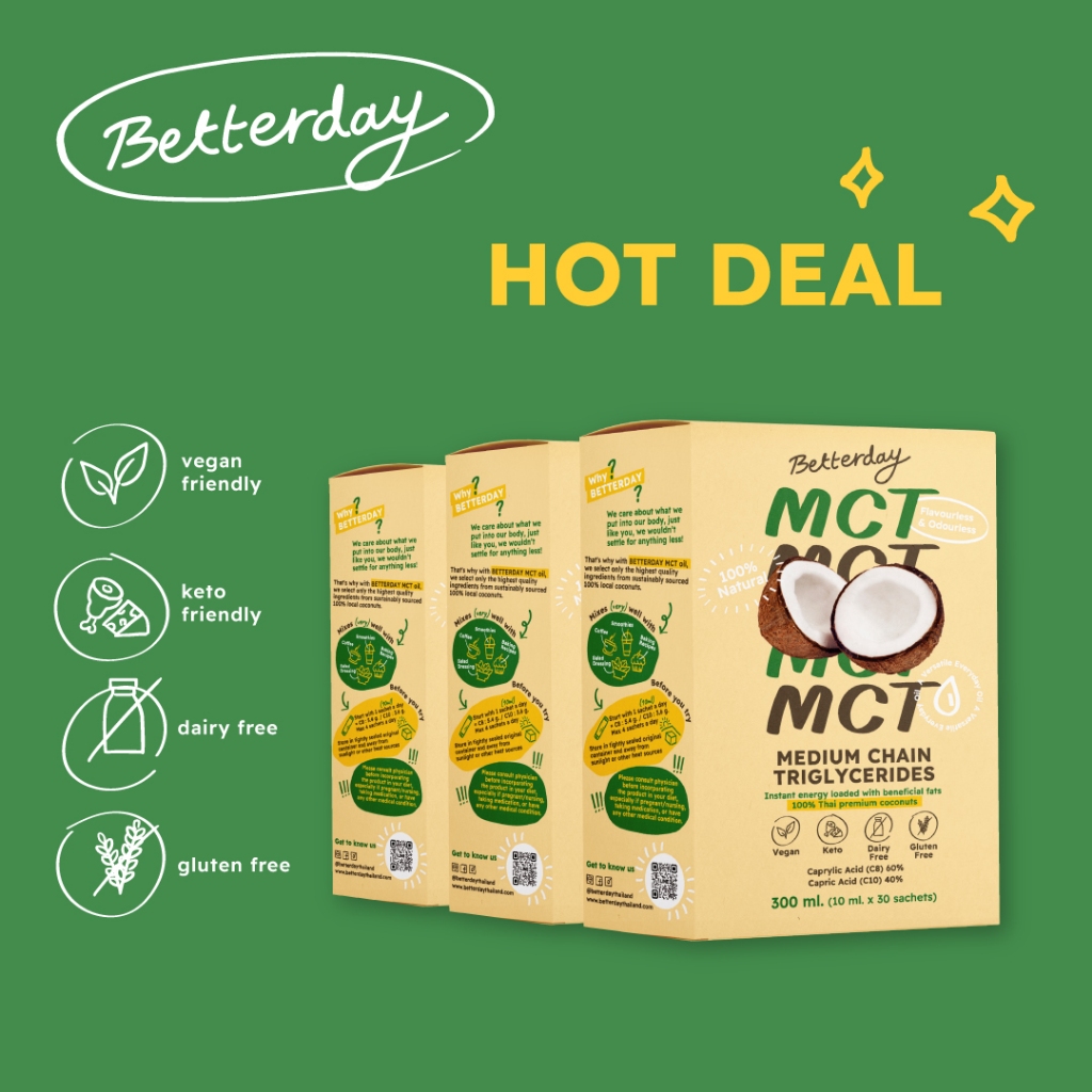 BETTERDAY MCT Oil (Box 30 sachets ) 3 Boxes | Shopee Thailand