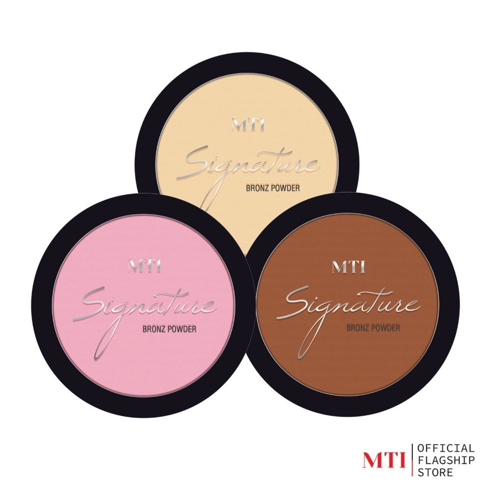 MTI Signature Bronz Powder (PKRZ) แป้งอัดแข็งประกายมุก แต่งผิวให้ฉ่ำโกล ...