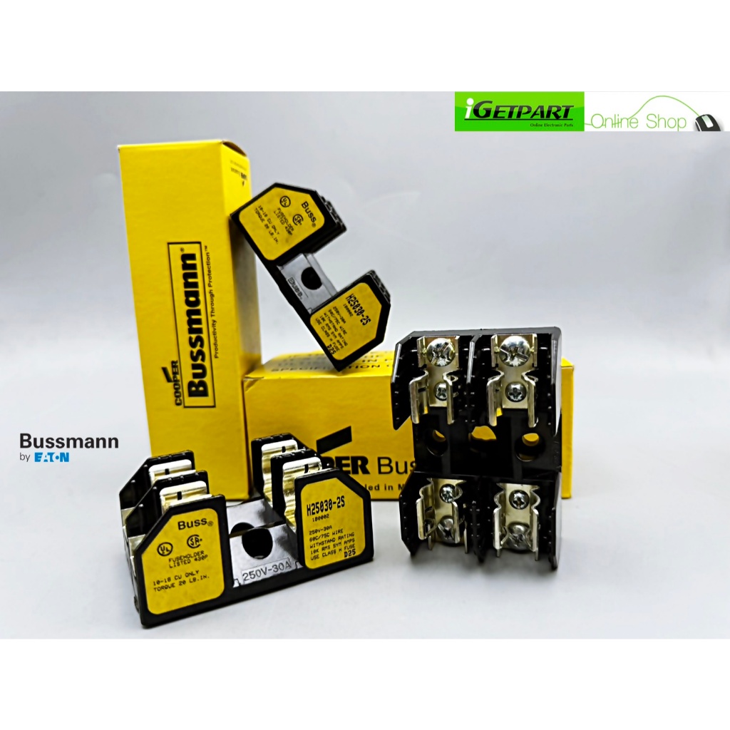 ฐานฟิวส์ แบรนด์ BUSSMANN Fuse Holder H25030-2S 2P 1/10-30A 250V สำหรับ ...