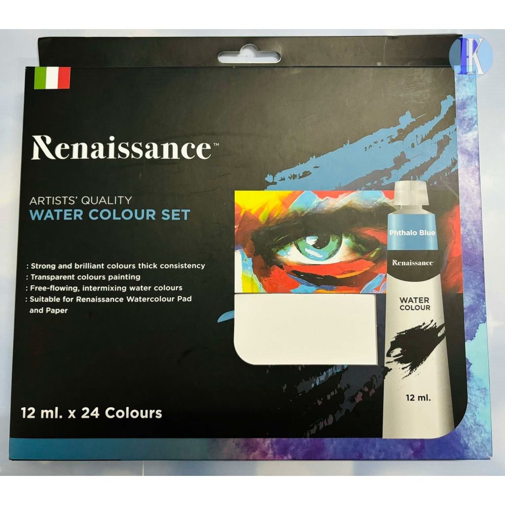 ชุดสีน้ำRenaissance ปริมาณ 24 สี ขนาด 12 ML. ของแท้ (Water Colour Set ...