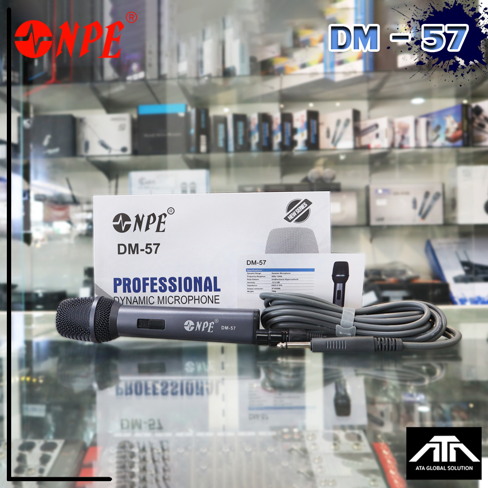 ไมค์ NPE DM-57 DM57 ไมโครโฟน NPE DM-57 พร้อมสายไมค์ ความยาว 5 เมตร ในกล่อง Dynamic Microphone ...