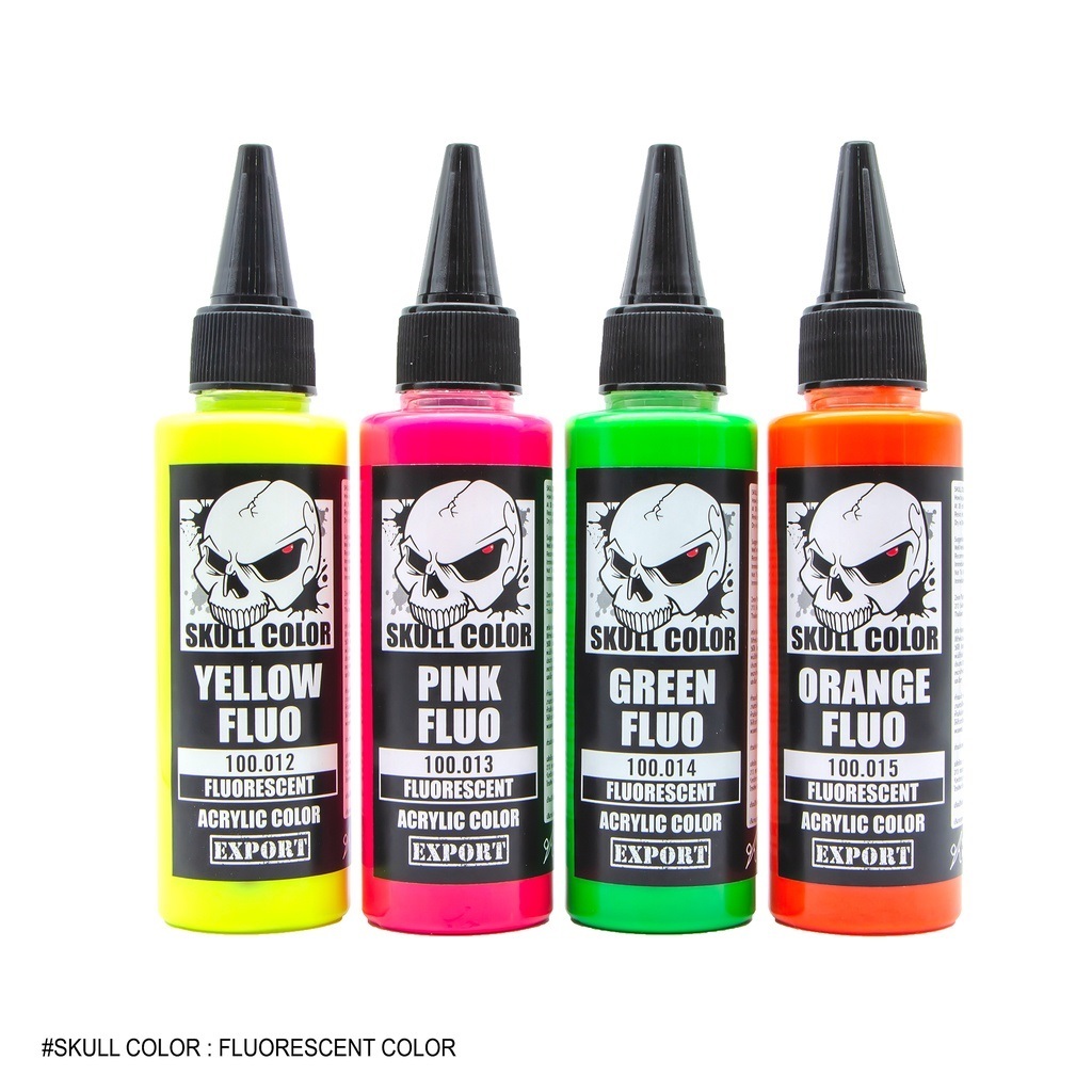 Skull Color (Fluo Color) สีพร้อมใช้งานสำหรับแอร์บรัช | Shopee Thailand