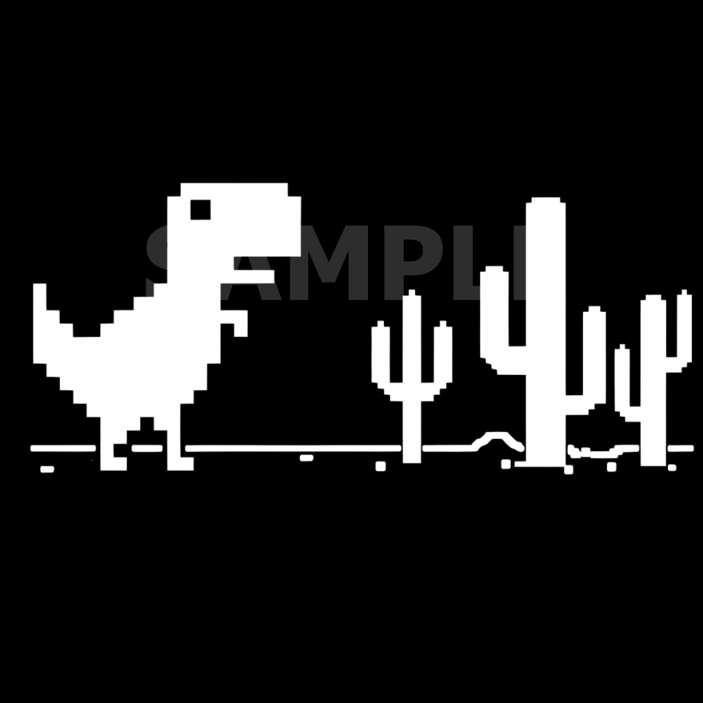 สติ๊กเกอร์ Pixel t-rex game V02 Stickers 2 แผ่น ไดโนเสาร์ สติ๊กเกอร์ติด ...