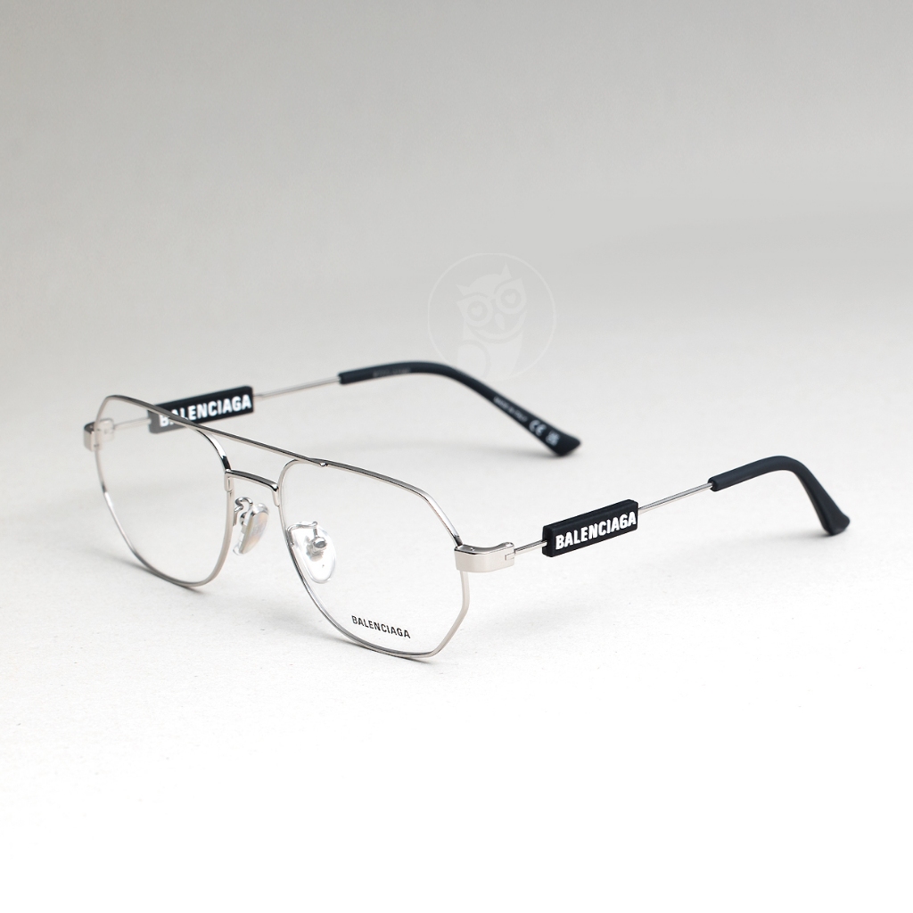กรอบแว่นตา BALENCIAGA รุ่น BB0117O 002 SIZE 57 MM. (SILVER-SILVER ...