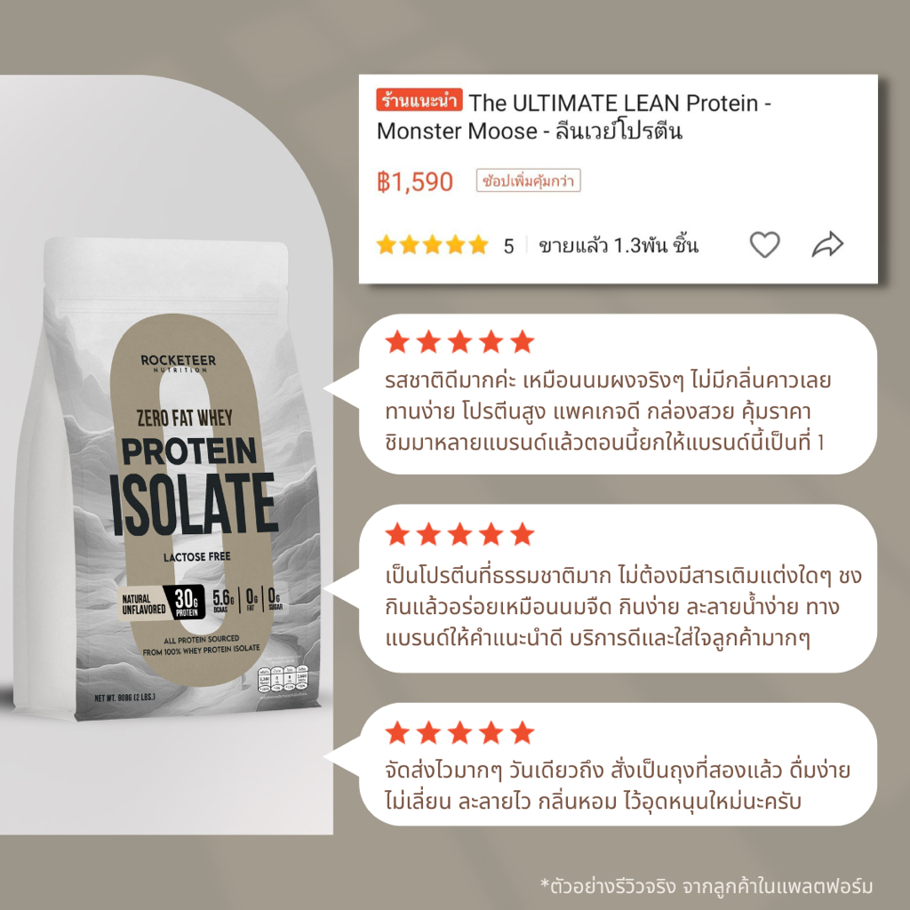 ZERO FAT LEAN Whey Protein Isolate 100% - Rocketeer - เวย์โปรตีนไร้ ...