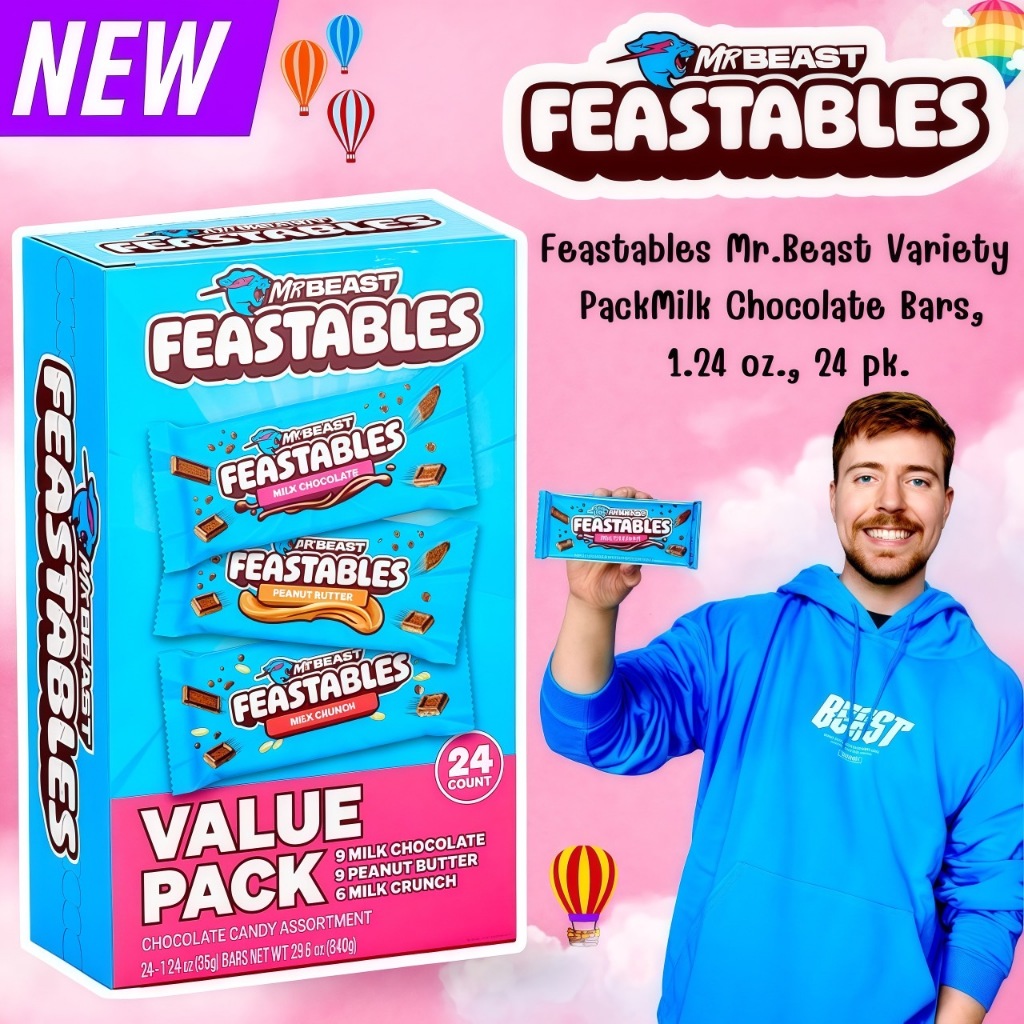 โฉมใหม่แบบ!! แพคสุดคุ้ม📢🍫 Feastables MrBeast Chocolate | Shopee Thailand