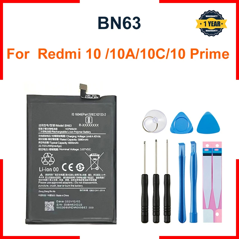 BN63 แบตเตอรี่แท้ สำหรับ Xiaomi redmi 10 /redmi 10 PRIME/redmi Note ...