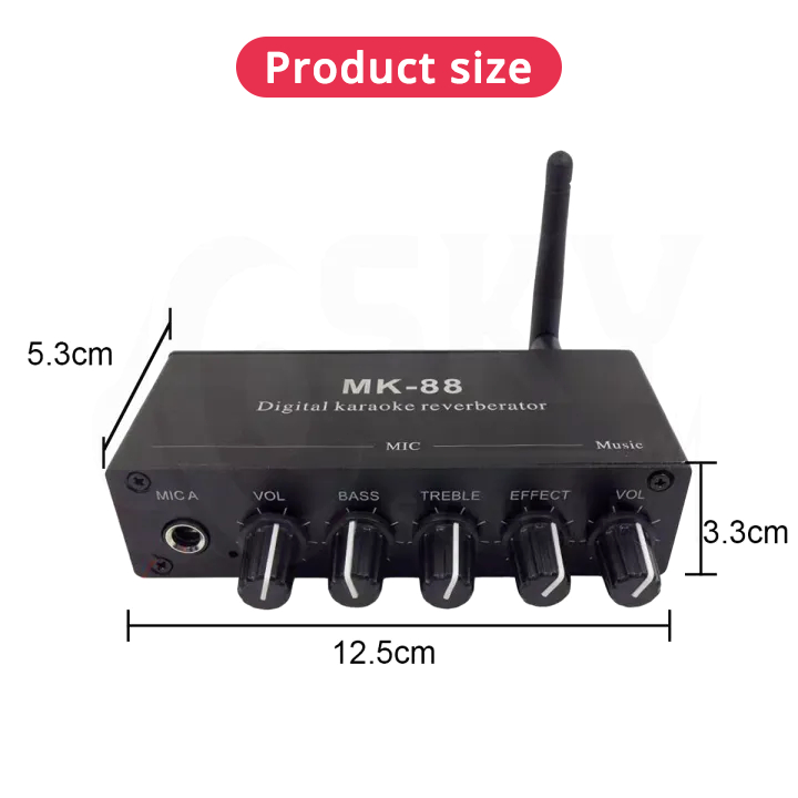 MK88 ปรีไมค์เอฟเฟคแท้ DC12V อินพุตไมโครโฟนคู่ มีบูลธูทในตัว.เครื่องมิกเซอร์คาราโอเกะ ปรีใมค์ MK ...
