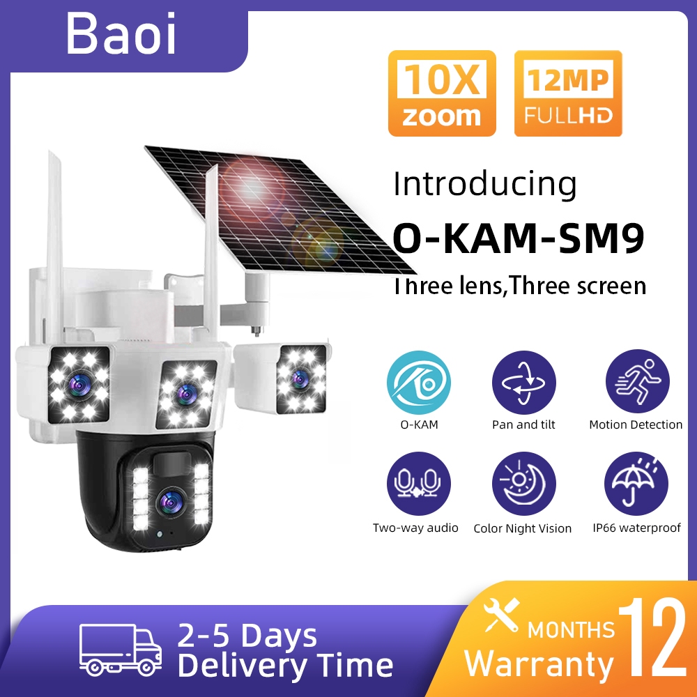 o kan pro กล้องวงจรปิดพลังงานแสงอาทิตย์ ใส่ซิมการ์ด 4G มีแบตเตอรี่ในตัว ...