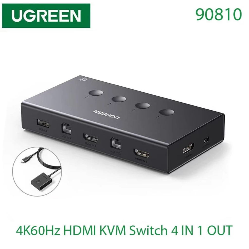 พร้อมส่ง UGREEN (90810) 4 IN 1 OUT KVM HDMI SWITCH CM608 | Shopee Thailand