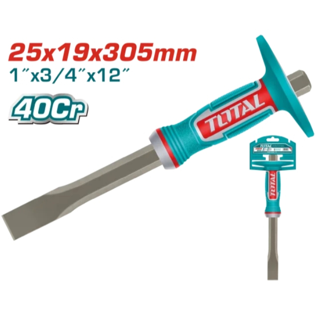 Total เหล็กสกัดหุ้มยางปากแบน ขนาด 12 นิ้ว รุ่น THT4211226,THT4532519 ( Cold Chisel ) | Shopee ...