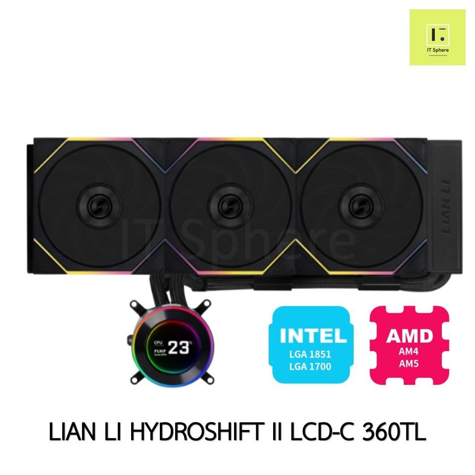 AIO LIAN HYDROSHIFT II LCD-C 360 TL BLACK สีดำ LCD – C 360TL LGA1700 ...