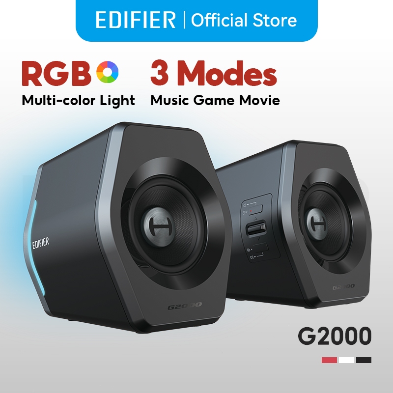 Edifier G2000 ลำโพงเกมมิ่ง Bluetooth V5.1 เอฟเฟกต์แสง RGB 32W RMS AUX 3.5 มม. อินพุตการ์ดเสียง ...