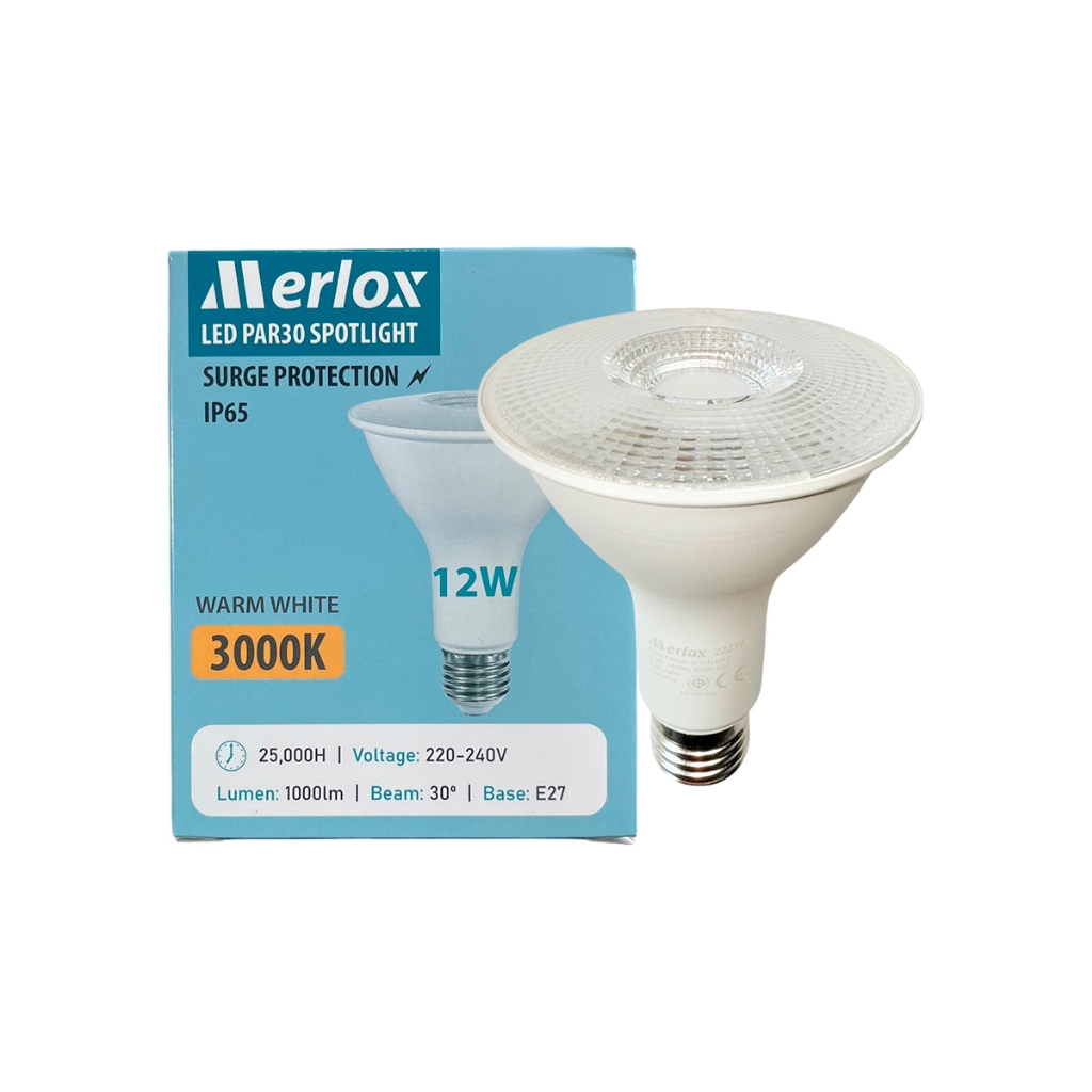 Dento หลอดไฟ LED PAR30 12W E27 3000K Warm White "Merlox" #MX-22217 ...