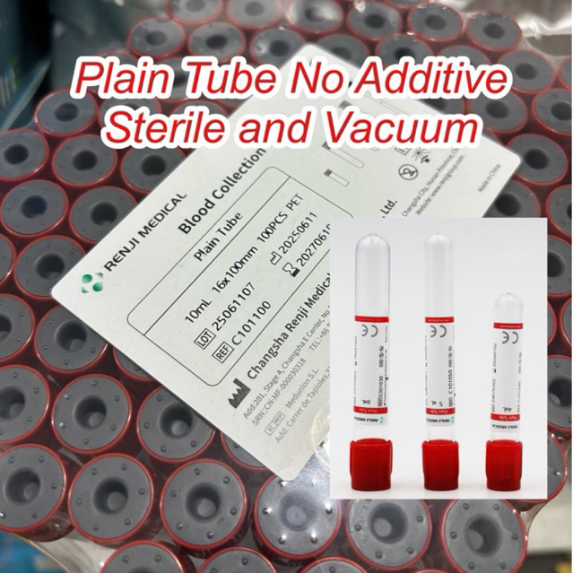 Plain Tube Vacuum and Sterile ขนาด 10ml แพค 100 หลอด | Shopee Thailand
