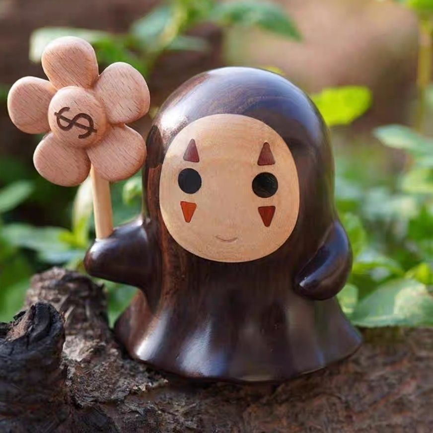 ของแต่งโต๊ะ ฟิกเกอร์ Spirited Away No-Face Chibi ทำจากไม้แท้ ของขวัญแฟน ...