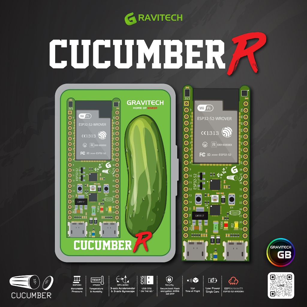 [Gravitech] CUCUMBER R GRAVITECH ESP32-S2 WIFI DEV BOARD [GRDE-3926 ...