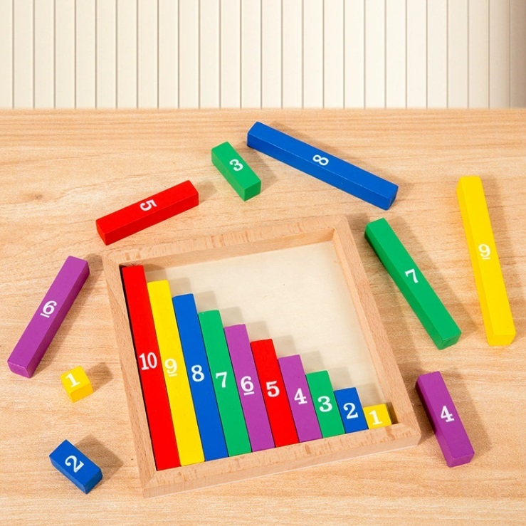 Wooden Number Table Board : Montessori Digital Addition Building Blocks ...